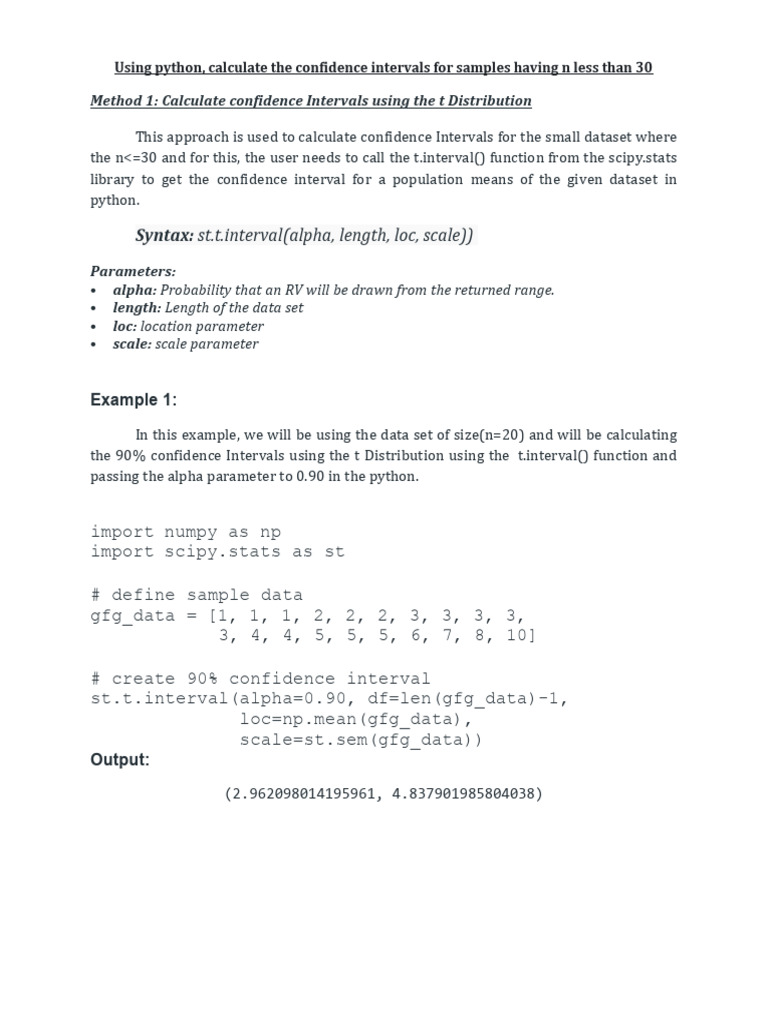3. Calculate the Confidence Intervals | PDF | Confidence Interval | Mean