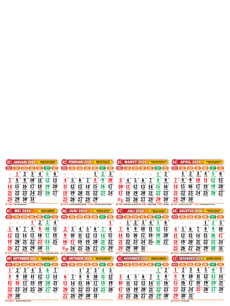 ANGKA KALENDER 2024 + Nasional - Gabung 1 - Convert | PDF
