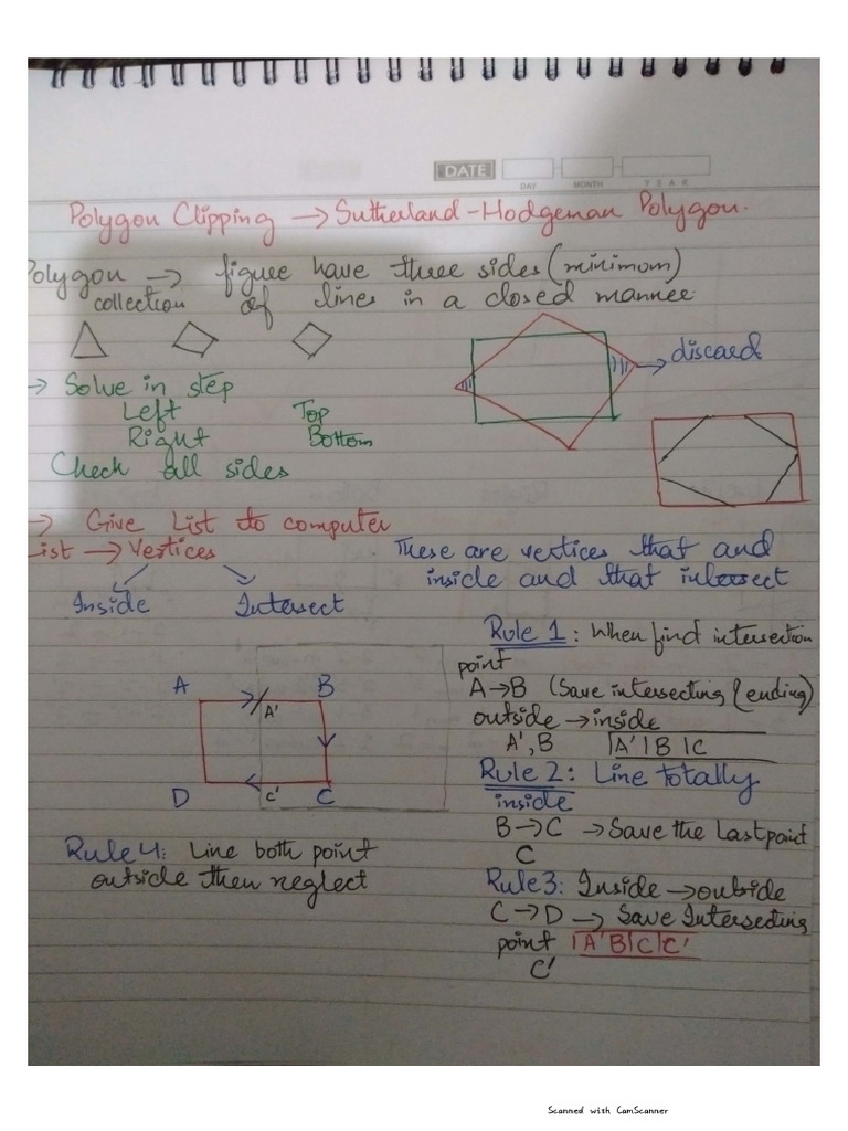 L11 MMCG Sutherland Hodgeman Polygon Clipping | PDF