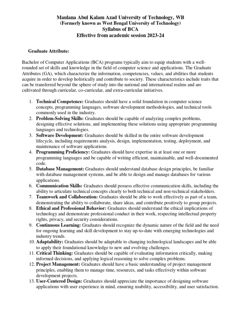 Bca Curricullum | Download Free PDF | Computer Programming | Databases