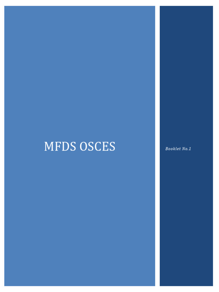 Mfds Osces Booklet 1 | PDF | Radiography | Tobacco Smoking