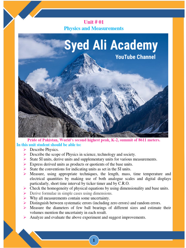 Physics 11th Unit 1 Measurments | PDF | International System Of Units ...