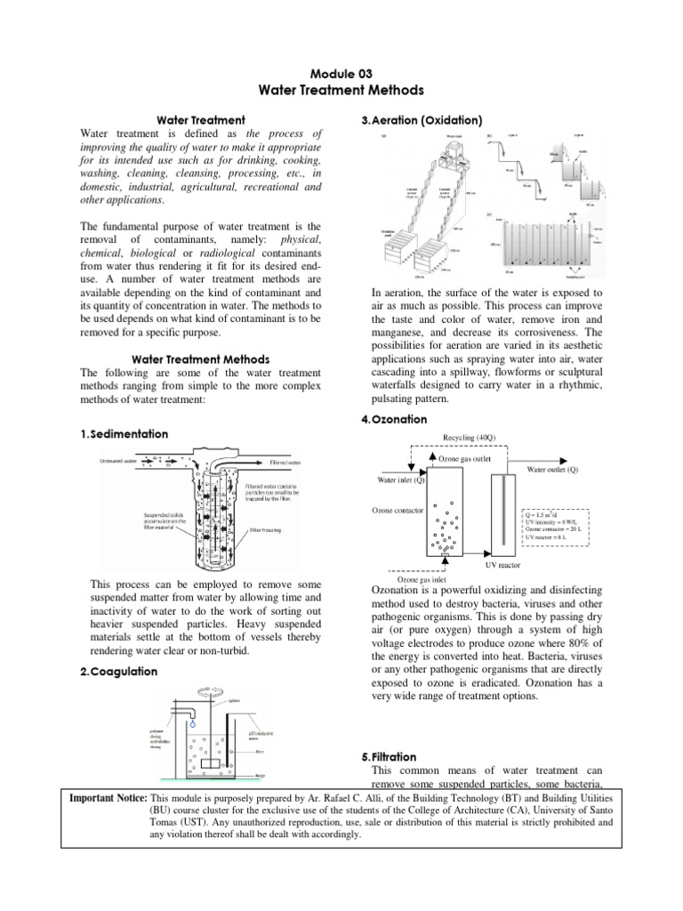 Module 03 - Water Treatment Methods | PDF | Water Purification | Water