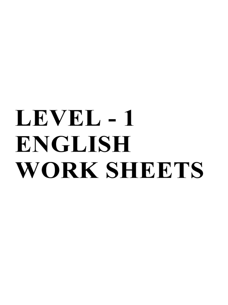 FLN Worksheets English Level 1 Student Workbook | PDF | Plants