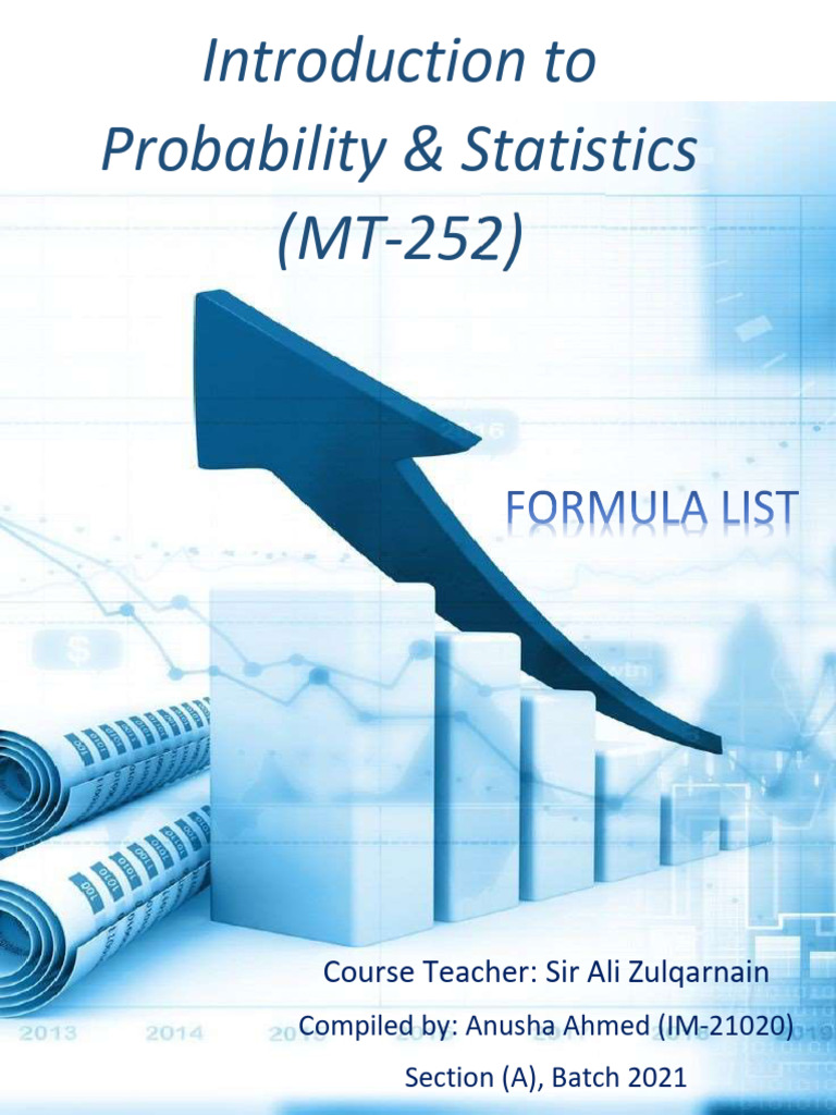 Formula List For Statistics and Probability | PDF | Median | Mean