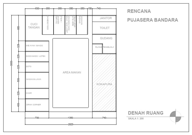 Denah Pujasera Bandara Skala 1:200 | PDF