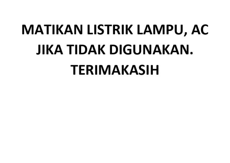 Sign Board - Matikan Listrik | PDF