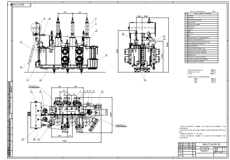 125 MVA - VBIE - 672748 - 033 OD - Outline Drawings | PDF | Transformer ...