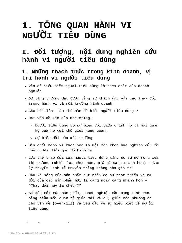 Chương 1 - T NG Quan Hành VI Ngư I Tiêu Dùng | PDF