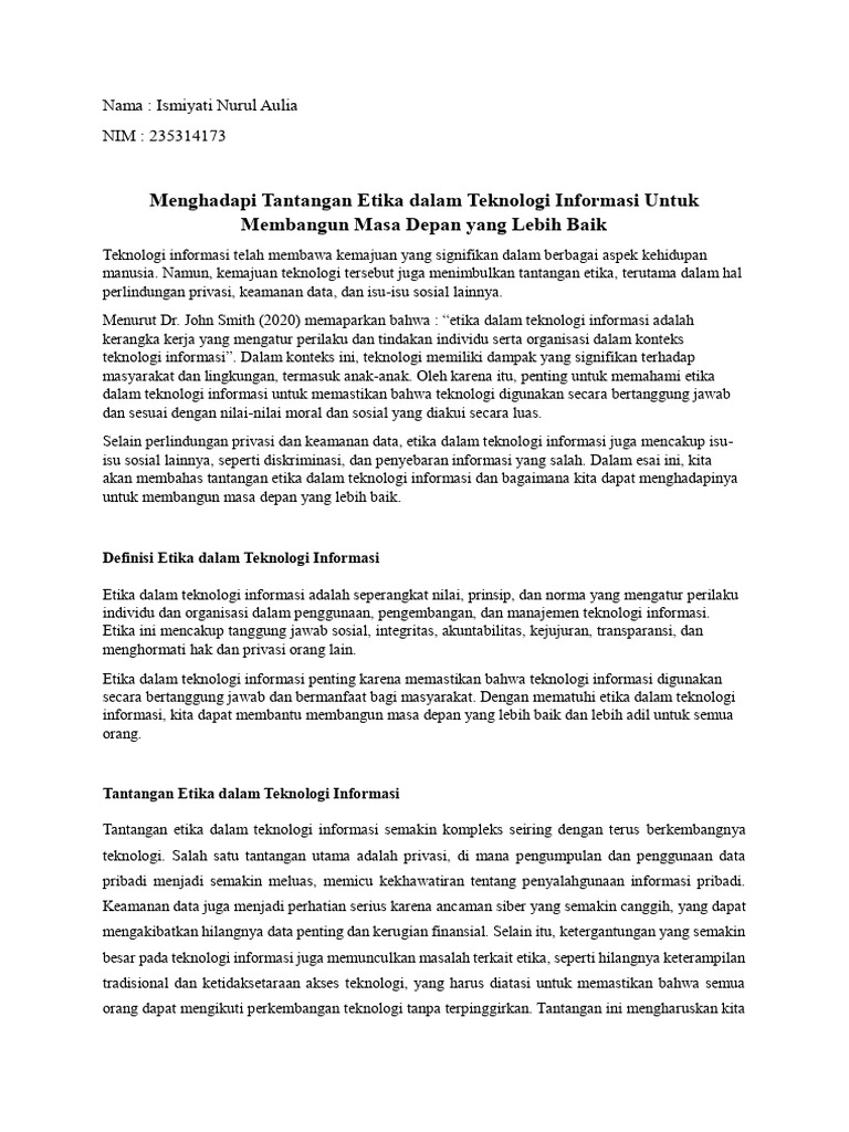 Ismiyati Nurul Aulia - Perbaikan Essai Bahasa Indonesia | PDF