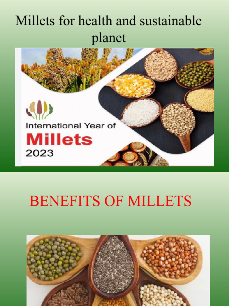 Millets: Health and Sustainability Benefits | PDF | Agriculture | Food ...