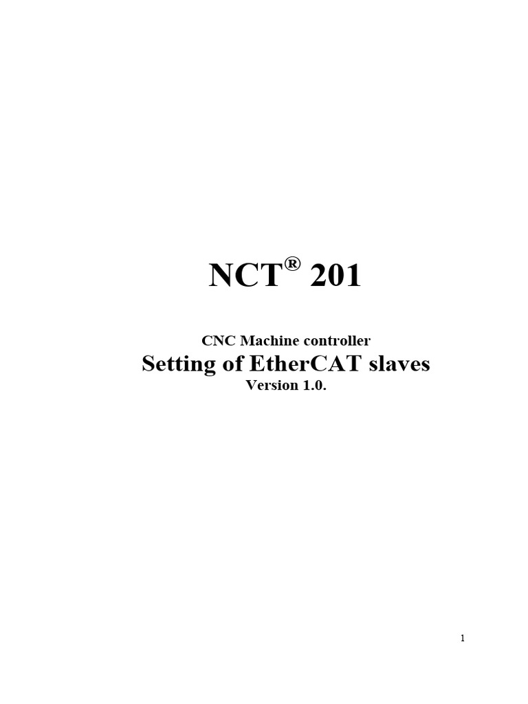 NCT201 - EtherCAT - Manual - ENG | PDF | Parameter (Computer ...