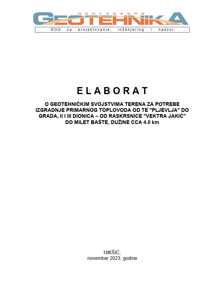 Geotehnicki Elaborat - P | PDF