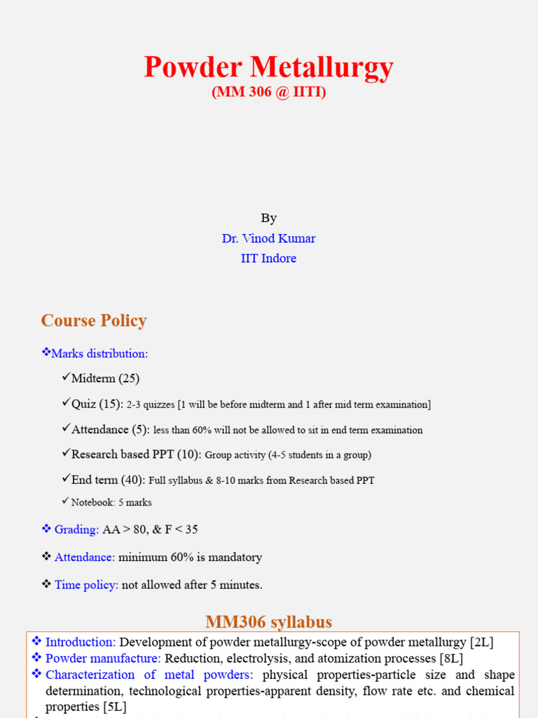 Introduction To Powder Metallurgy | PDF | Procedural Knowledge ...