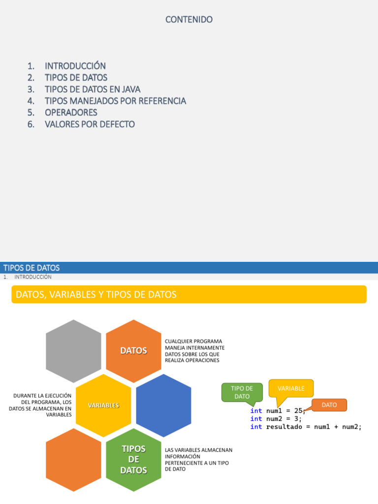 Unidad 02 Tipos De Datos En Java Diapositivas Resumen V05 Descargar Gratis Pdf Tipo De