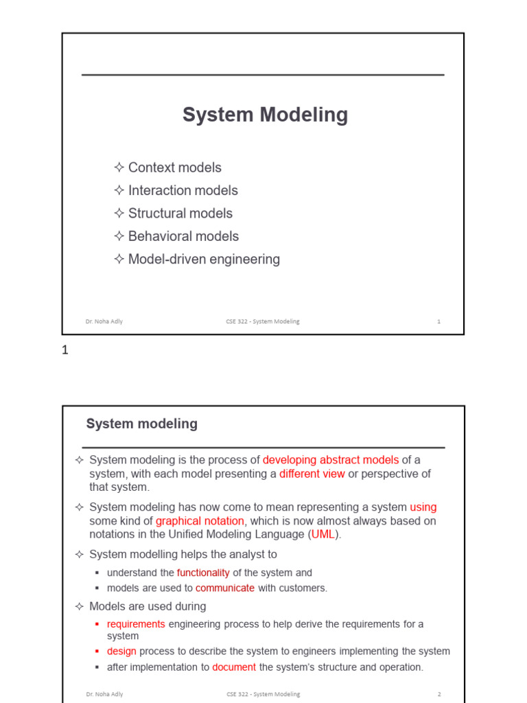L07-System Modeling | PDF | Class (Computer Programming) | Use Case