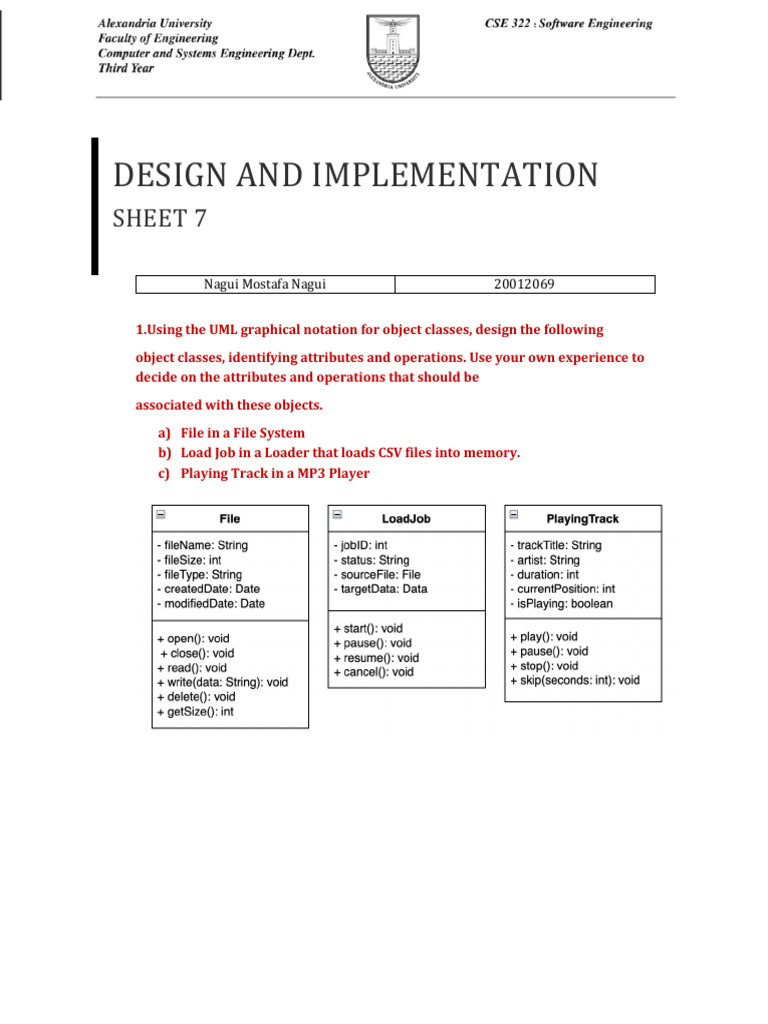 SWE Sheet7 NaguiMostafa 20012069 | PDF | Method (Computer Programming) | Open Source