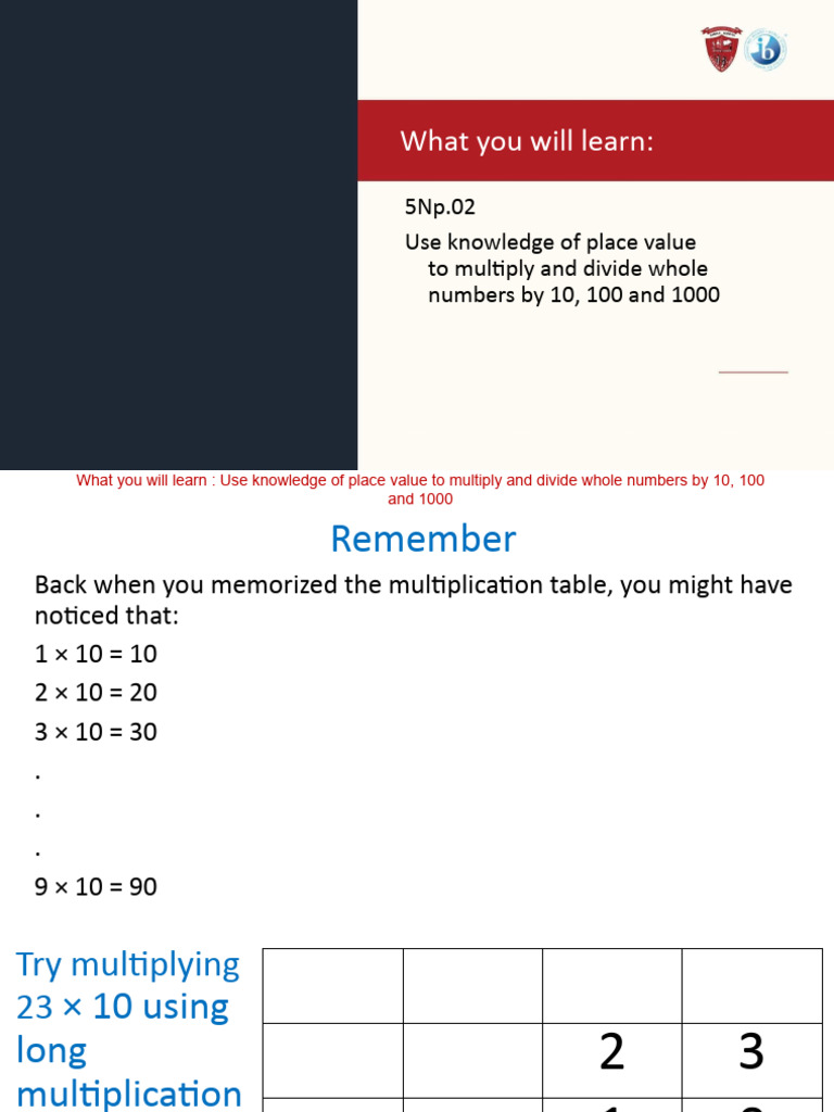 Chapter 10 C Multiply and Divide by 10, 100 and 1000 | PDF ...