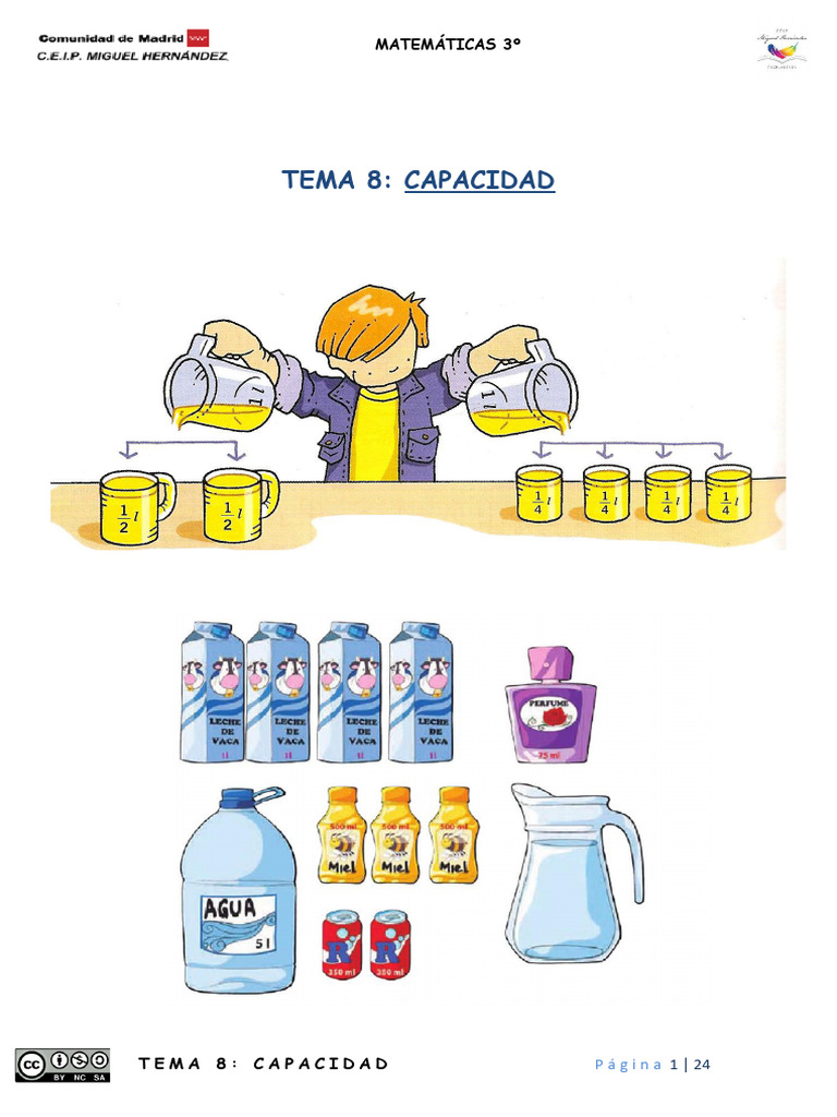 TEMA 8 UNIDADES DE MEDIDA. LA CAPACIDAD 3o P | Descargar gratis PDF ...