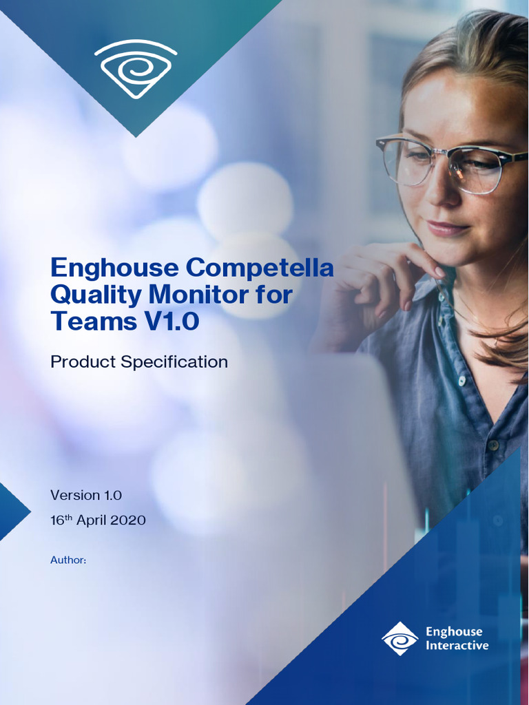 EHI - Competella Quality Monitor For Teams Product Specification V1.0 | PDF