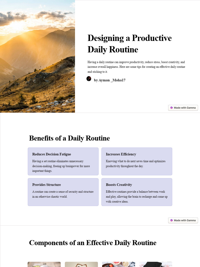 Designing a Productive Daily Routine | PDF | Meditation | Time Management