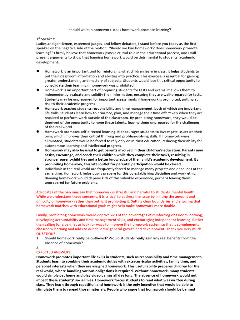 Debate Script 3 | PDF | Homework | Teachers