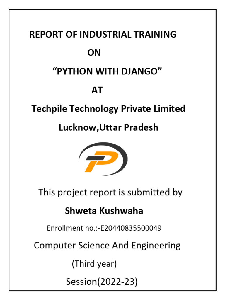 Report of Industrial Training | PDF | Python (Programming Language ... Report of Industrial Training | PDF | Python (Programming Language ...