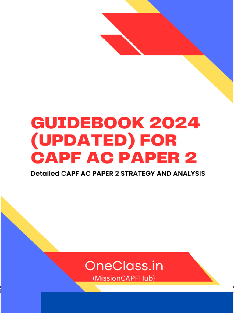 Guidebook 2024 For CAPF Paper 2 (Updated) | PDF | Essays | Word