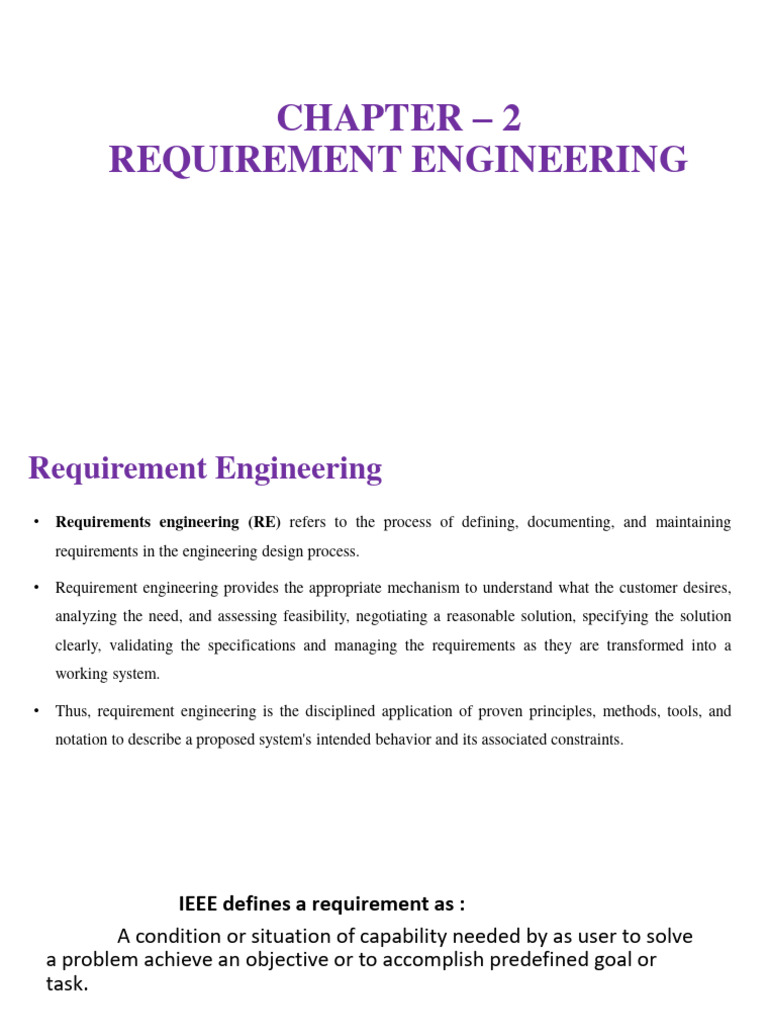 Chapter - 2 Requirement Engineering | PDF | Feasibility Study | System