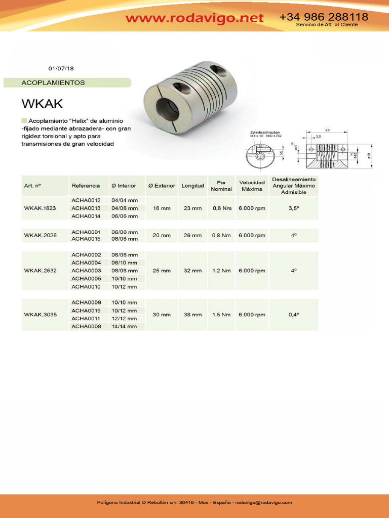 Acoplamiento Helix Aluminio Wkak | PDF