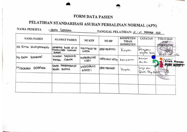Form Data Pasien | PDF