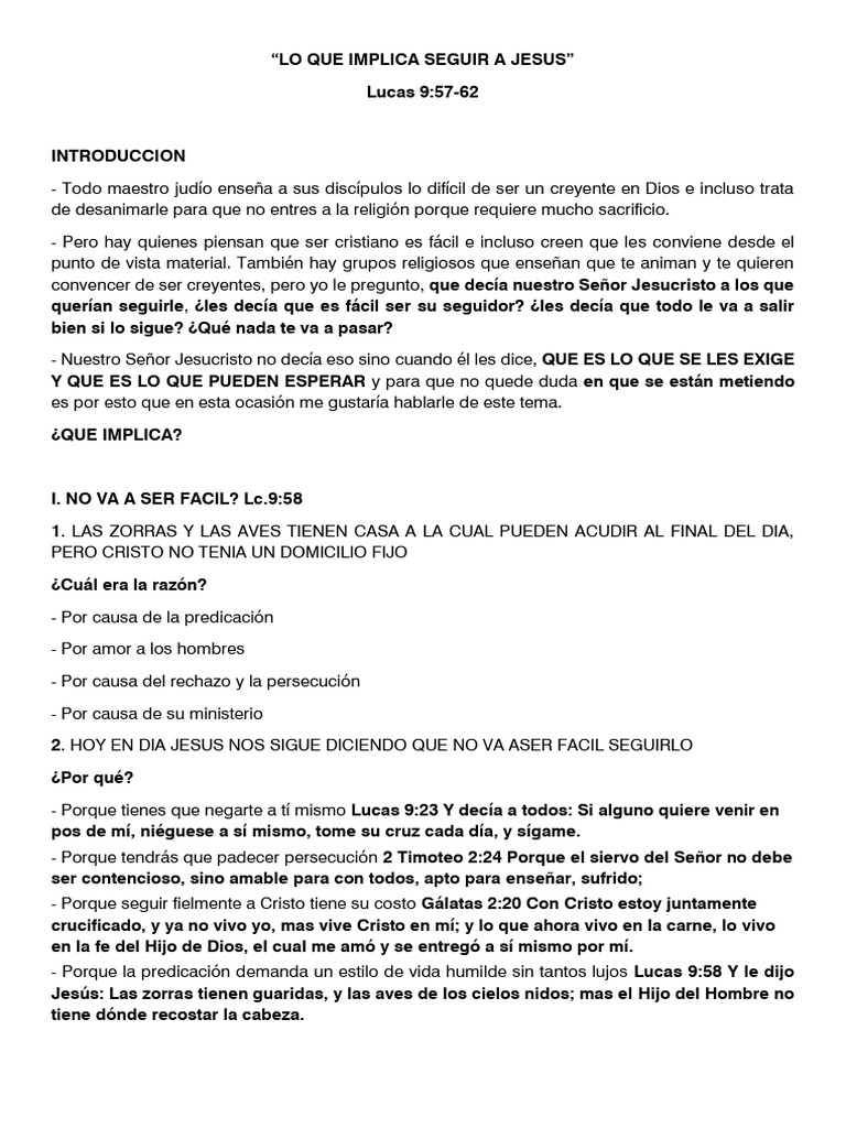 Implicaciones de seguir a Jesús | PDF | Jesús | Cristo (título)