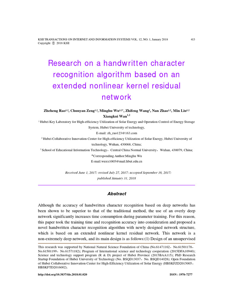Research On A Handwritten Character Recognition Algorithm Based On An Extended Nonlinear Kernel ...