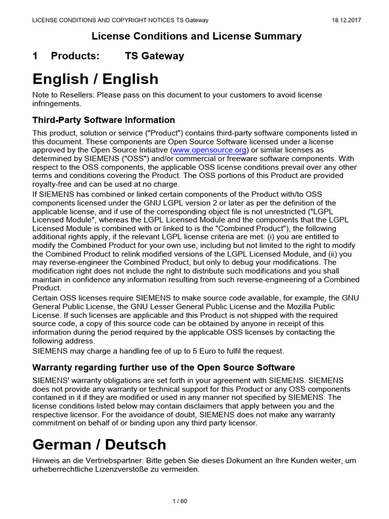 OSS_TSGW-V3_99 | PDF | Source Code | Legal Liability