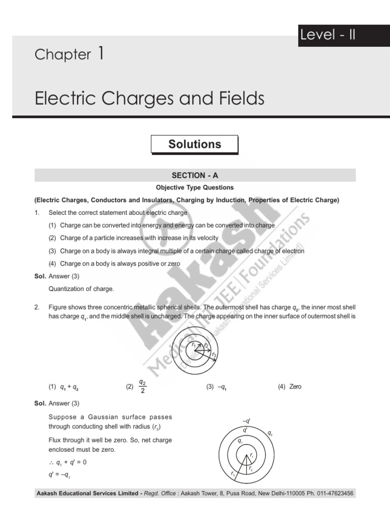 Electric Charges and Fields Solutions | PDF | Electric Charge | Metrology