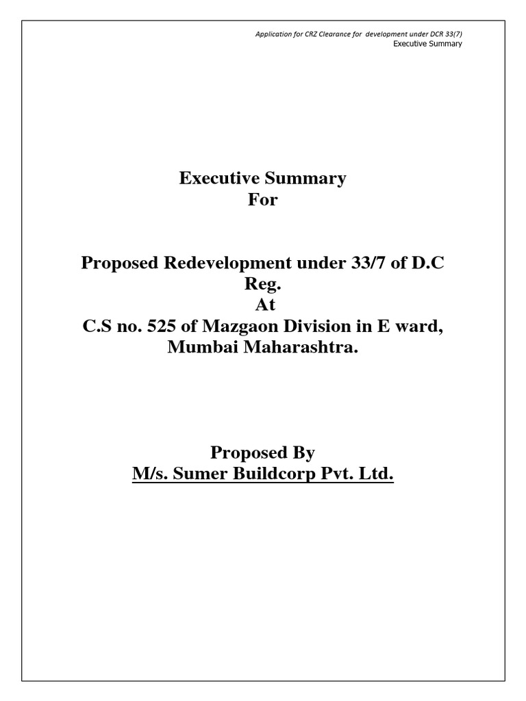 Executive Summary Eia For MPCB | PDF | Waste | Sewage Executive Summary Eia For MPCB | PDF | Waste | Sewage