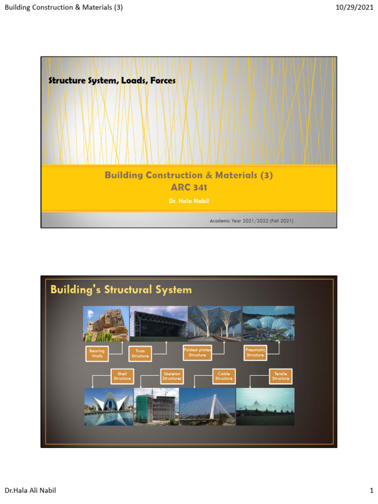 Building 3 - Lecture 2 مفتوح | PDF | Structural Load | Snow