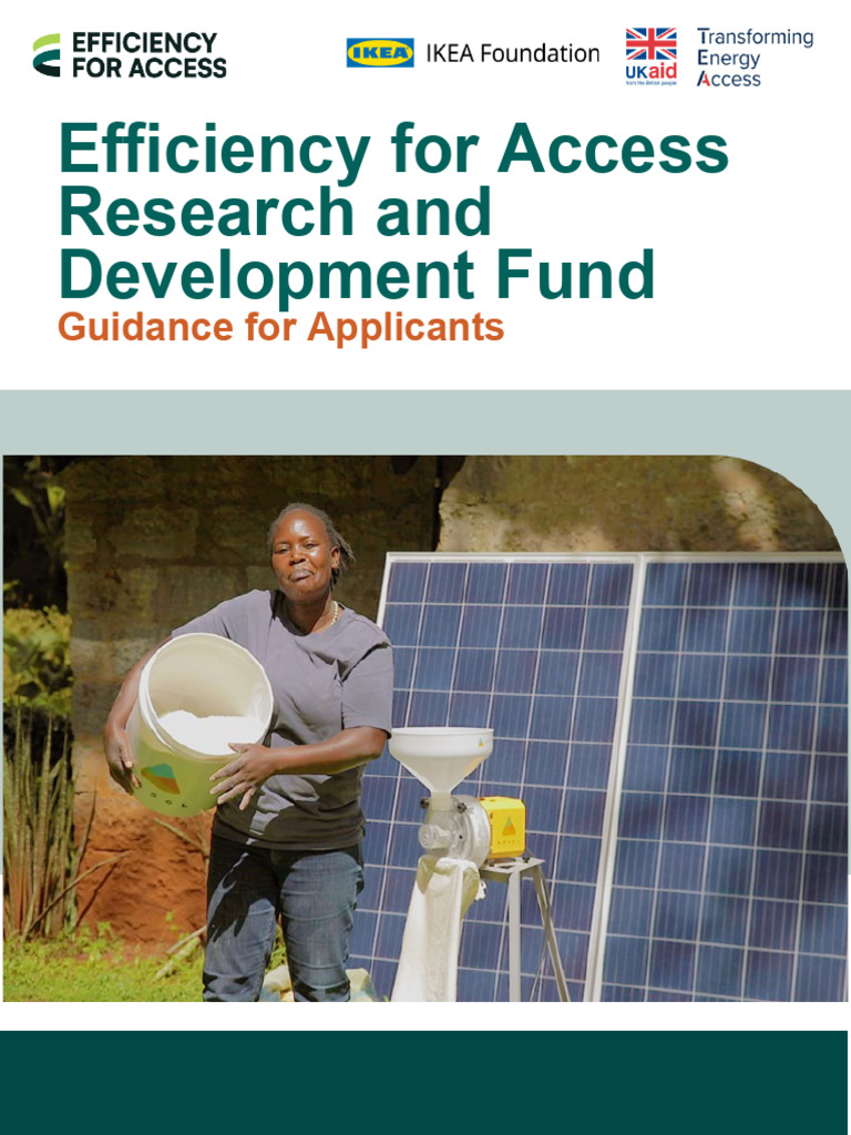 Efficiency For Access Research and Development Fund Guidance For ...