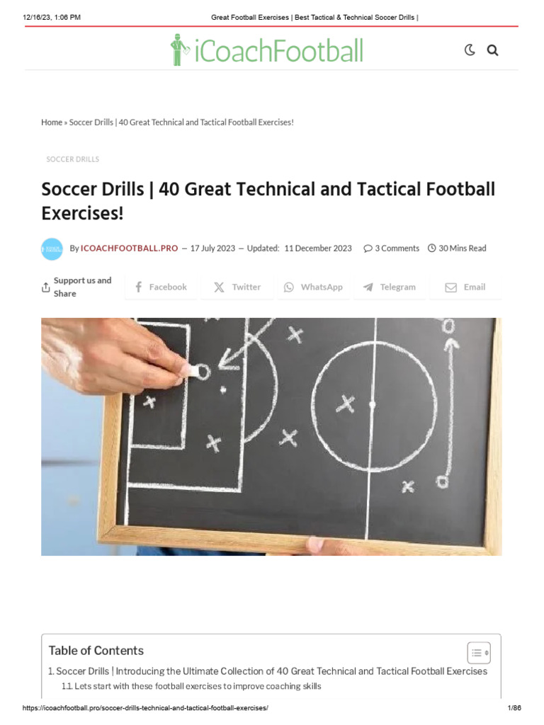 Great Football Exercises - Best Tactical & Technical Soccer Drills ...