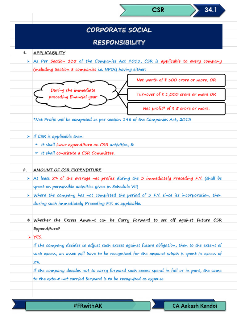 CSR | PDF | Expense | Corporate Social Responsibility