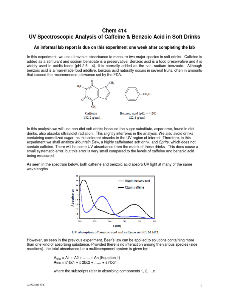 414 Ultraviolet Spectros | PDF | Ultraviolet–Visible Spectroscopy | Absorbance