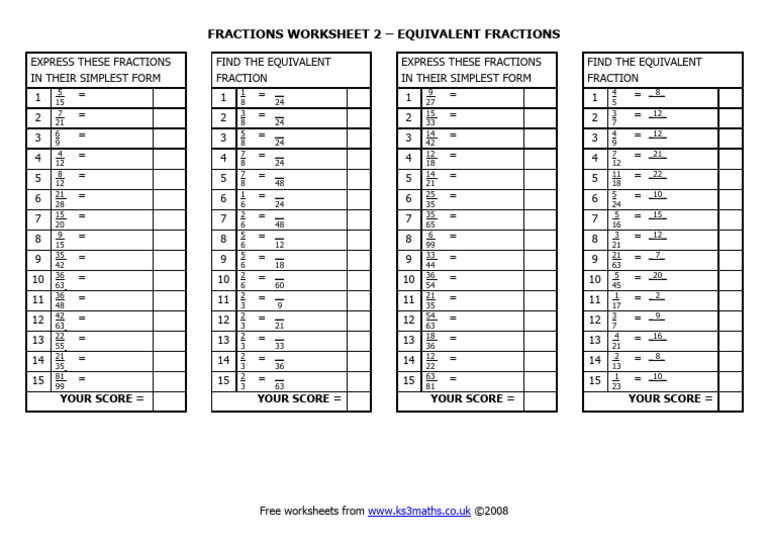 equivalent-fractions-2 | PDF | Mathematics | Arithmetic