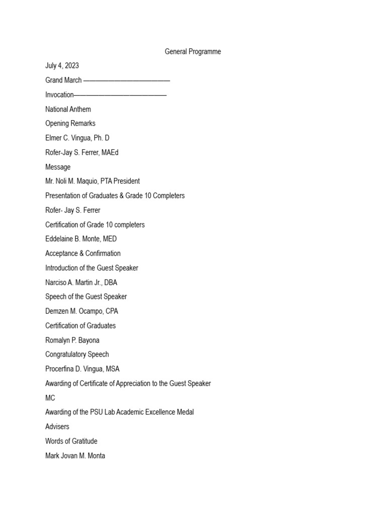 General Programme HS Grad | PDF