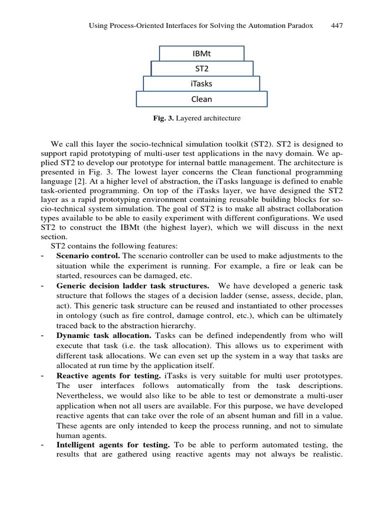 ST2 Ibmt: Using Process-Oriented Interfaces For Solving The Automation Paradox 447 | PDF ...