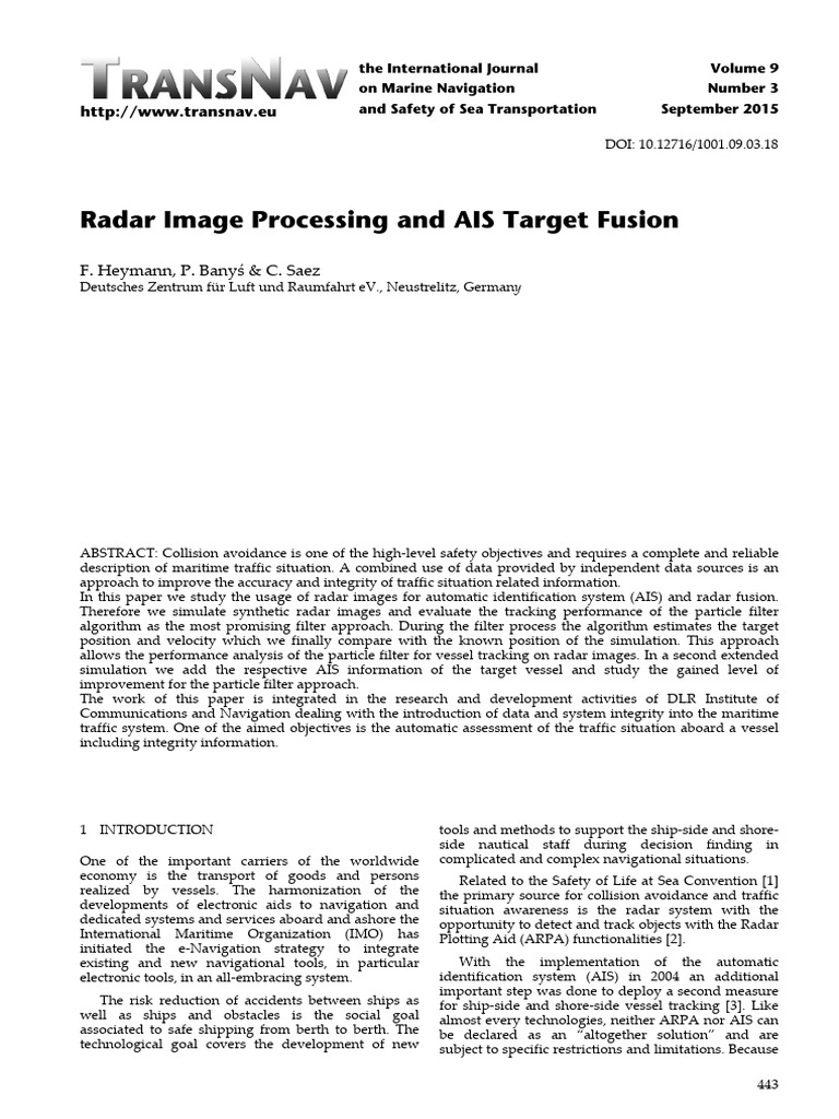 Radar_Image_Processing_and_AIS_Target_Fusion | PDF | Radar | Monte Carlo Method