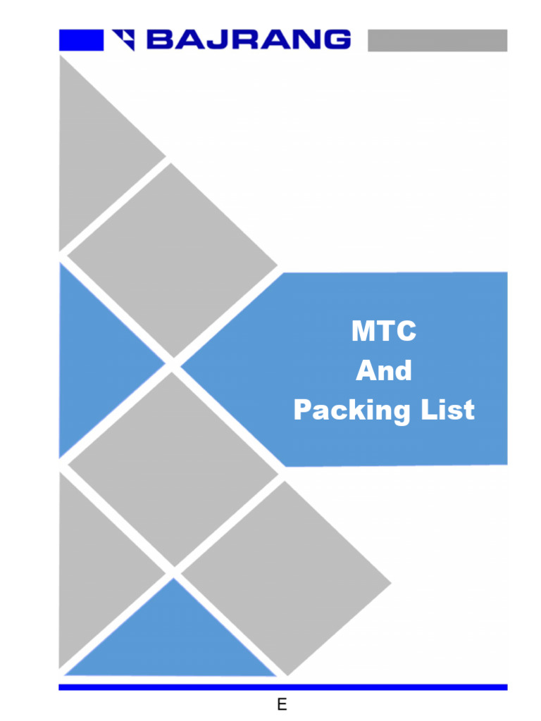 MTC and Packing List | Download Free PDF | Quality Assurance | Materials