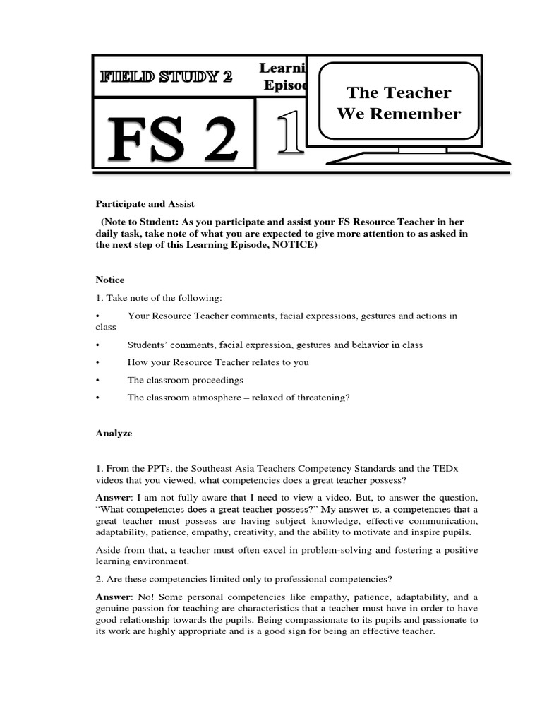 FS2 Readytoprintpdf | PDF | Teachers | Classroom Management