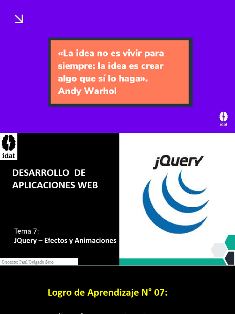 Desarrollo AP. Web - Semana 07 | PDF | J Query | Ingeniería Informática