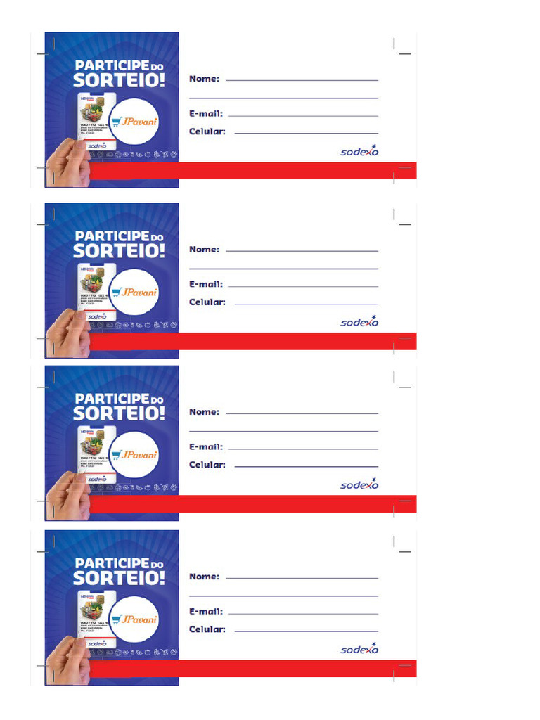 Cupom Sorteio Sodexo | PDF