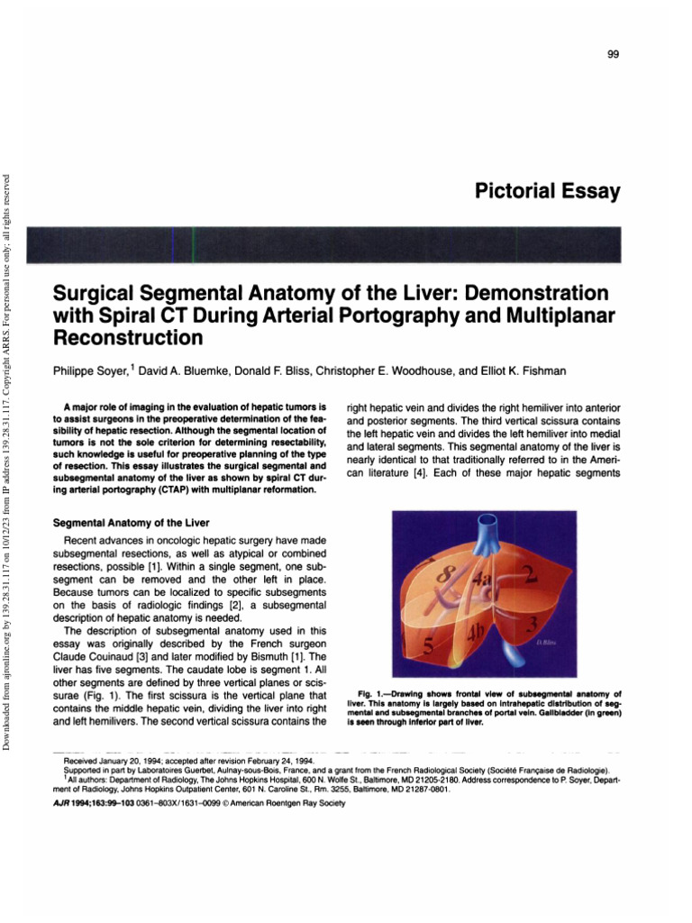 Soyer Et Al 2013 Surgical Segmental Anatomy of The Liver Demonstration ...